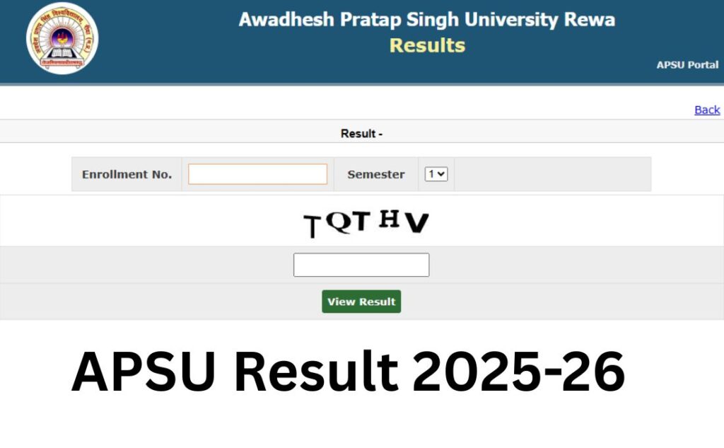 APSU Result 2025-26 Out @apsurewa.ac.in, Download UG PG Marksheets ...