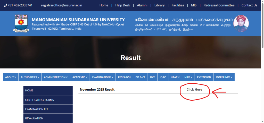 MS University Result 2026 Out @msuniv.ac.in, Check Manonmaniam ...