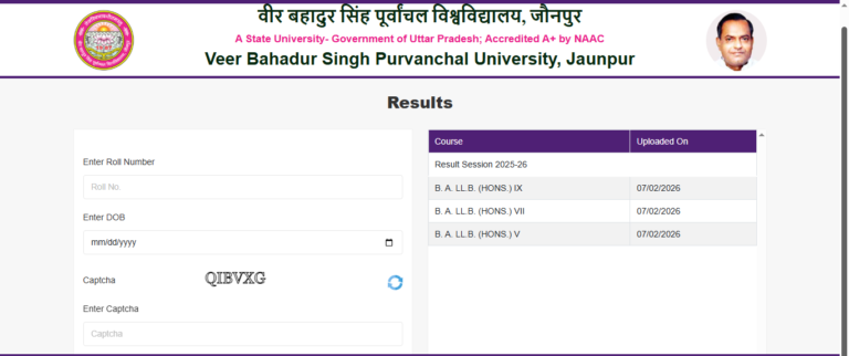 VBSPU Result 2026 Out @vbspu.ac.in, Check Purvanchal University ...